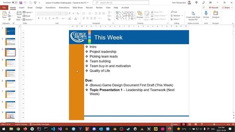 Game1005 F2022 Week 5 Part 1 Leadership Youtube