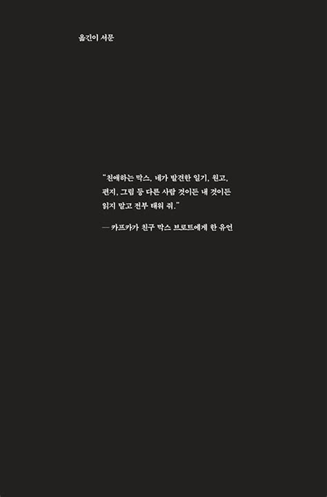 돌연한 출발 프란츠 카프카 알라딘