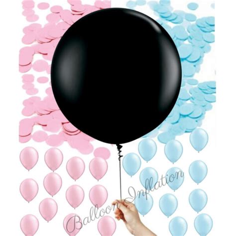 Gender Reveal Cm Confetti Mini Balloons Balloon Plain Black