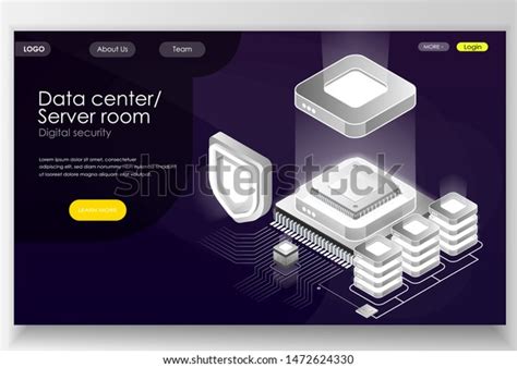 Data Centerserver Room Concept Digital Security Stock Vector Royalty