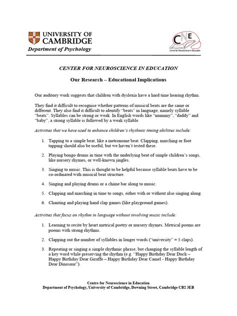 Cne Dyslexia Research Educational Implications Pdf Rhythm Poetry