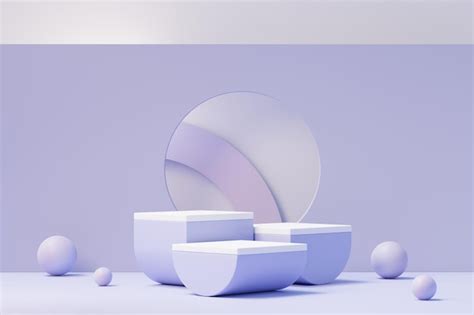 제품 프레젠테이션 및 광고를 위한 2022년 디자인의 베리 페리 색상이 있는 뷰티 연단의 3d 렌더링 최소한의 파스텔 하늘과 꿈꾸는 땅 장면 로맨스 개념입니다