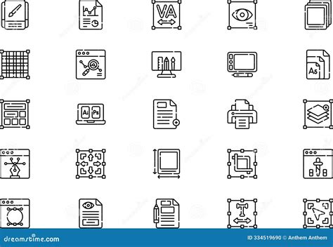 Editorial Design Icons Collection Is A Vector Illustration With Editable Stroke Stock Vector