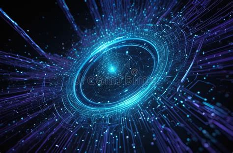 3d Quantum Computing Concept Abstract Digital Particles Tech Industry