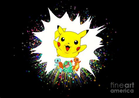 Pikachu Pokemon Abstract Sketch Painting By Stefano Senise Pixels