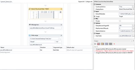 Assignment No 1 Output Extracted Table To Out Argument Datatable