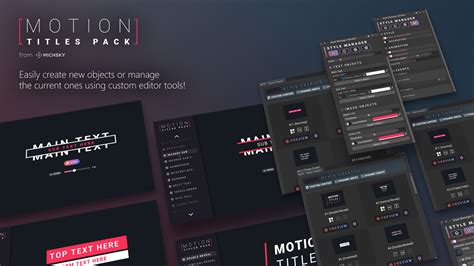 Motion Titles Pack Gui Tools Unity Assets Codeintra