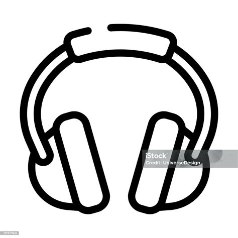 큰 헤드폰 얇은 라인 아이콘 기술 개념 고립 된 윤곽 기호에서 사운드 음악 선형 아이콘 웹 디자인 및 앱에 대한 벡터 그림 기호 요소입니다 0명에 대한 스톡 벡터 아트 및