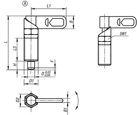 Kipp 스테인레스 스틸 육각 인덱스 플런저 타입 A