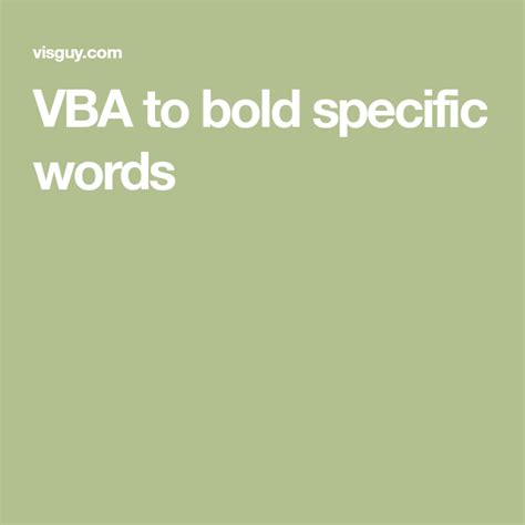 Vba To Bold Specific Words Words Believe In You Positivity