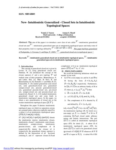Pdf New Intuitionistic Generalized Closed Sets In Intuitionistic Topological Space