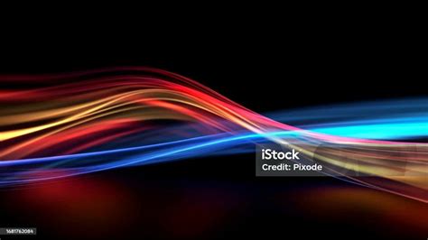 애니메이션과 모션 그래픽을 위한 모션 효과가 있는 다채로운 조명 트레일 네온 불빛 벡터 그림을 검은색 배경에 분리하여 놓는다 검은색에 대한 스톡 벡터 아트 및 기타 이미지