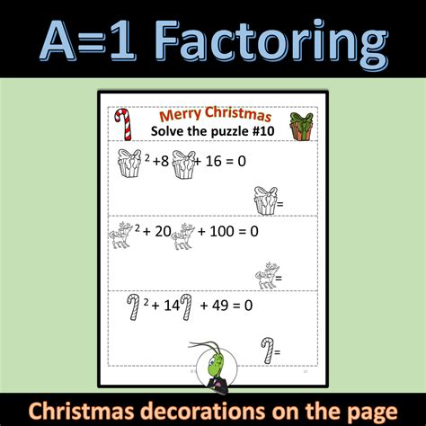 Christmas Factoring A1 Algebra 1 Logic Puzzles Made By Teachers