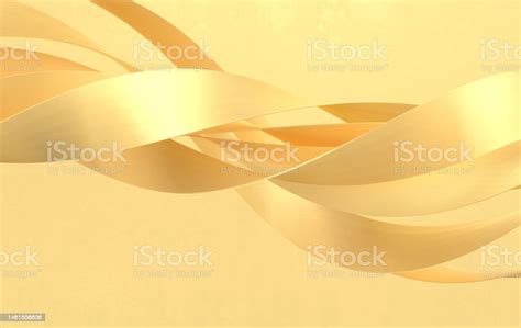추상 적 베이지 색과 황금 트위스트 기하학적 모양 파도 현대 배경 3d 렌더링 0명에 대한 스톡 사진 및 기타 이미지 0명 개념 건축 Istock