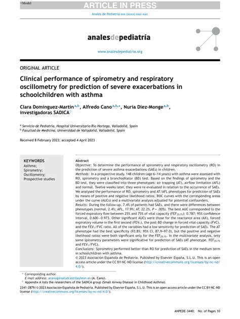 Pdf Clinical Performance Of Spirometry And Respiratory Oscillometry