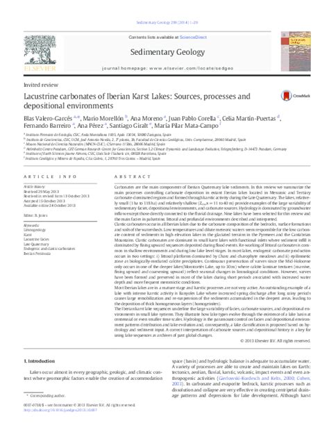 Pdf Lacustrine Carbonates Of Iberian Karst Lakes Sources Processes