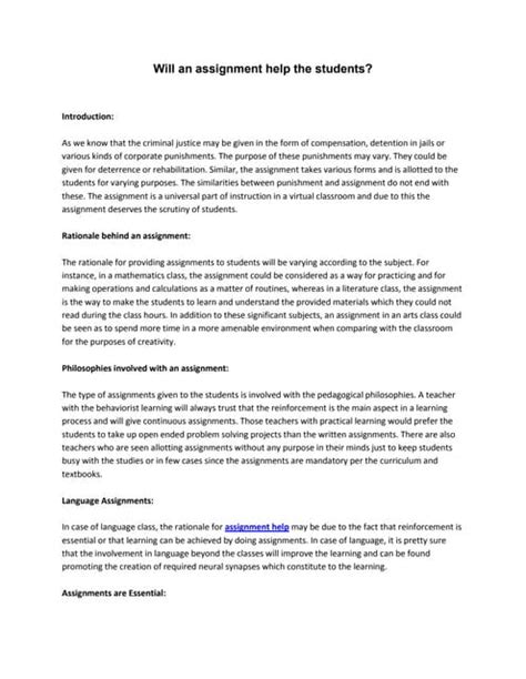 Assignment Help Usa Important Facts About The Assignment Pptx