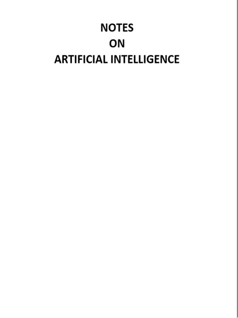 Artificial Intelligence Notes Pdf Artificial Intelligence Notes Pdf