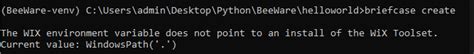 Python 3x Getting An Error While Creating A Briefcase On Beeware