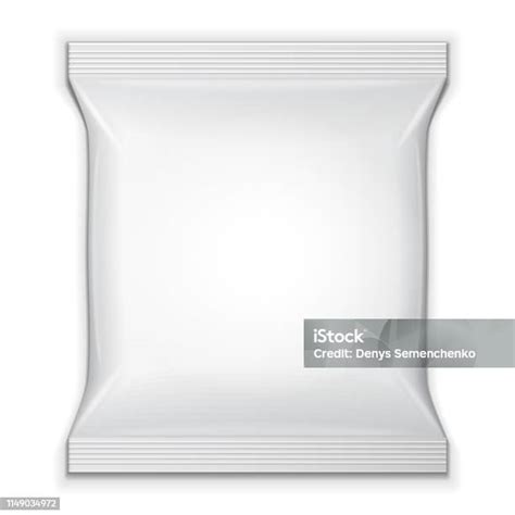 과자 칩 쿠키 또는 사탕을 위한 빈 호 일 음식 간식 향 주머니 부 대 포장 서식 파일을 모의 흰색 배경에 고립 된 그림 제품 포장 벡터 0명에 대한 스톡 벡터 아트 및