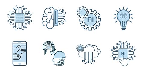 Artificial Intelligence Groups Related Vector Line Icons Contains Such Icons As Ai Processing