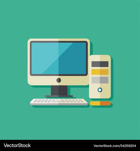Computer Monitor Keyboard And Mouse Displayed Vector Image