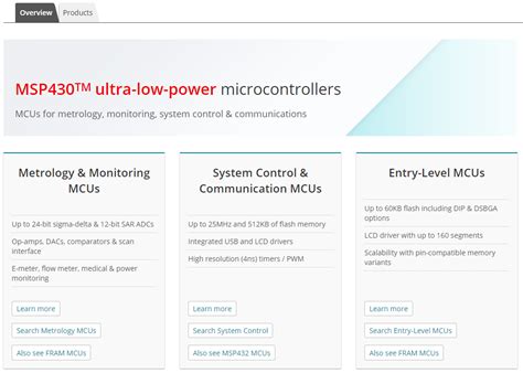 Msp430f6736 How To Find Msp430f Parts Which Best Match My Application Msp Low Power