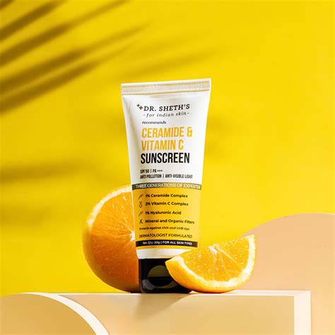Ceramide And Vitamin C Sunscreen Spf 50 And Pa Dr Sheths