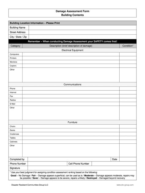 Fema Damage Assessment Form Fill Out And Sign Online Dochub