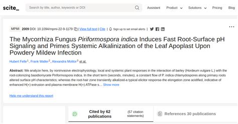 The Mycorrhiza Fungus Piriformospora Indica Induces Fast Root Surface Ph Signaling And Primes
