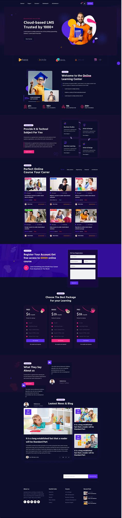 Lms Landing Page On Behance