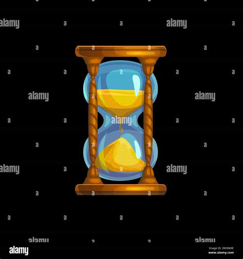 Magic Sand Glass Clock Isolated Sandglass Hourglass And Countdown Timer Cartoon Game Ui