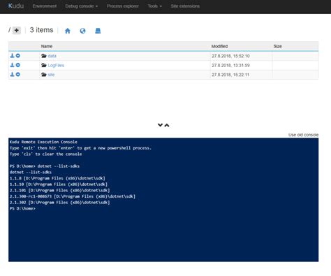 Azure App Services Determine Supported Dotnet Core Version About