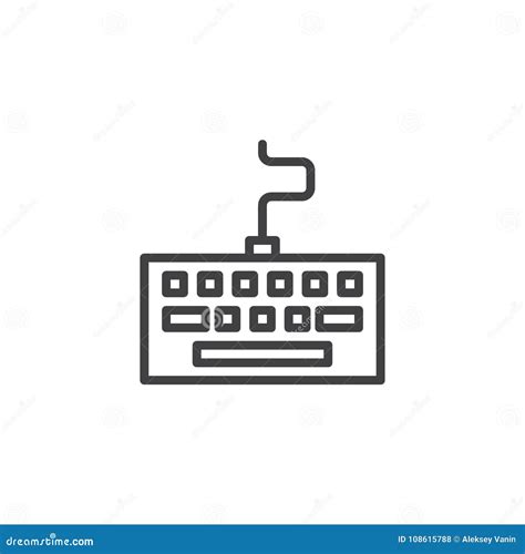 Computer Keyboard Line Icon Stock Vector Illustration Of Device