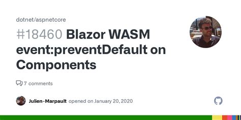 Blazor Wasm Eventpreventdefault On Components · Issue 18460 · Dotnet