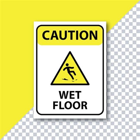 경고 표시 주의 젖은 바닥 기호 기호 벡터 프리미엄 벡터