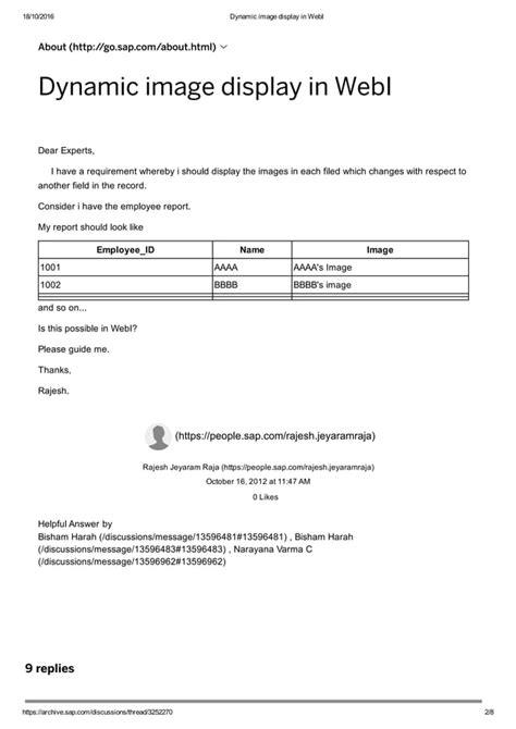 Sap Bobj Webi Dynamic Image Display In Webi PDF