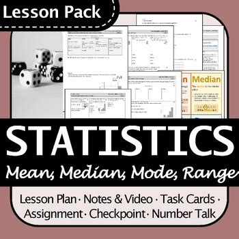 Mean Median Mode And Range Lesson Package Fun Differentiated Engaging