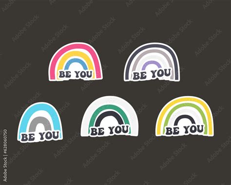 Lgbtq Pride Rainbow Flags Collection With Quotes Be You Different