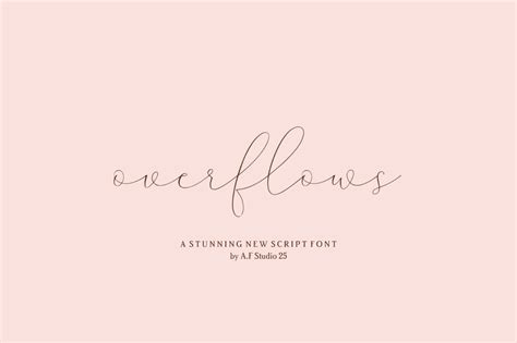 Overflows A Stunning Script Font On Yellow Images Creative Store 119390