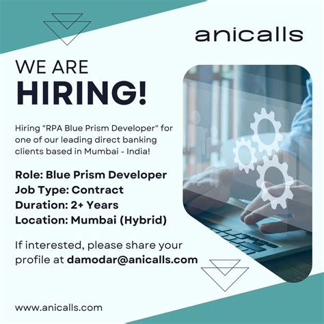 anicalls on linkedin hiring job developer mumbai rpa banking