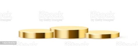 제품 프레젠테이션 또는 우승자를 위한 3d 포디움 플랫폼 실린더 골드 받침대 스테이지 0명에 대한 스톡 벡터 아트 및 기타