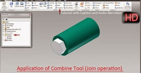 3d Solid Modelling Videos Application Of Combine Tool Join Operation Autodesk Inventor 2013