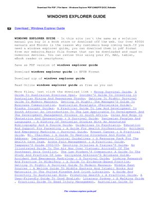 Fillable Online Windows Explorer Guide Windows Explorer Guide Fax Email Print PdfFiller