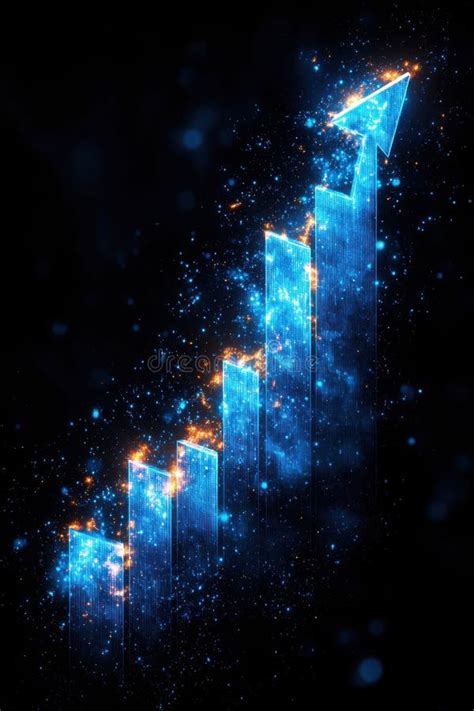 Blue Glowing Graph With Technology Data Visualization In Futuristic Style Stock Image Image Of