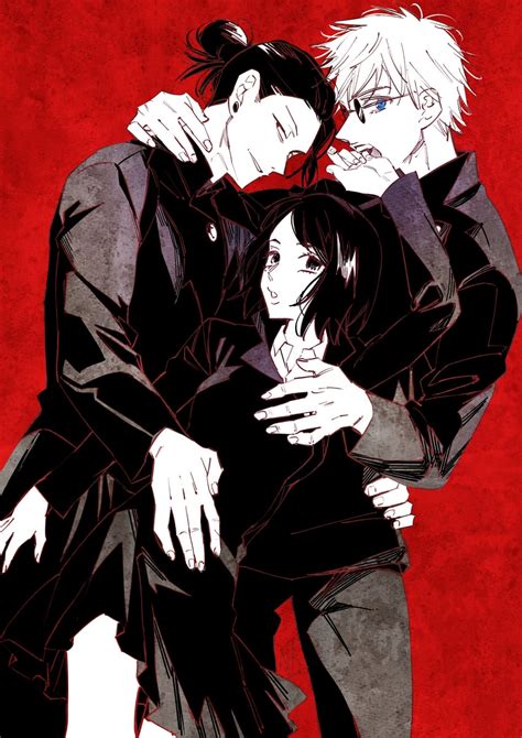 Gojou Satoru Getou Suguru And Ieiri Shoko Jujutsu Kaisen Drawn By Ateka Danbooru