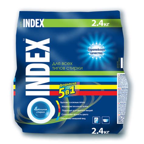 INDEX Стиральный порошок 2400 г 30 стирок Для белых тканей, Для цветных ...