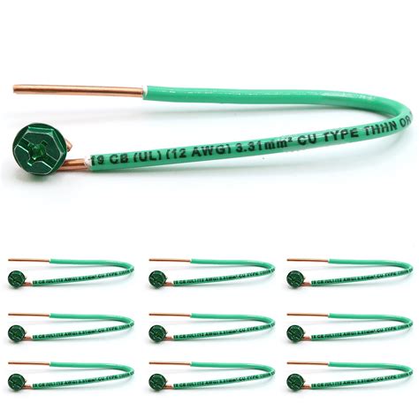 Pack Of 10 Green Ground Wire And Screw Solid Copper Grounding Wire 6 5 Inches