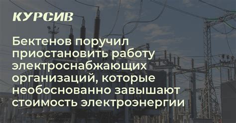 Бектенов поручил приостановить работу электроснабжающих