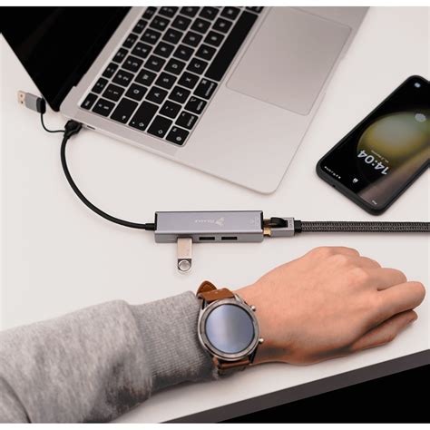 Adaptor Usb C 2in1 Usb A Hub Si Placa De Retea Usb La Rj45 3 X Usb Gigabit Ethernet Reagle